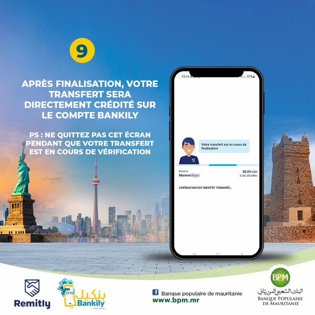 Transfert de l’international - Bankily